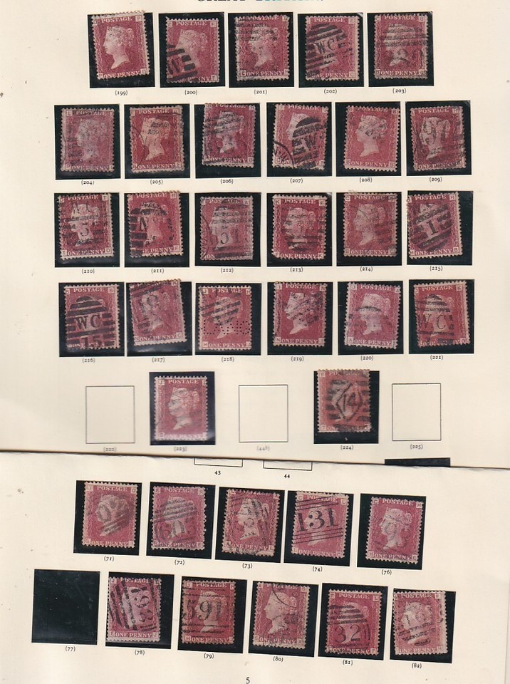 1d Red Plates 71-224(Barring Plate 77 )-4 Scans(337) | eBay UK