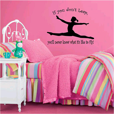 Gymnastics- Leap & Fly with split leap - wall decal | eBay