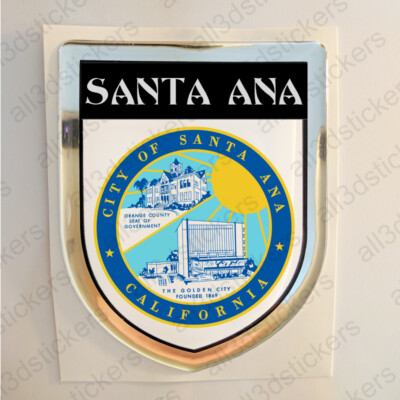 Santa Ana USA Sticker Seal Resin Domed Flag United States 3D Stickers ...