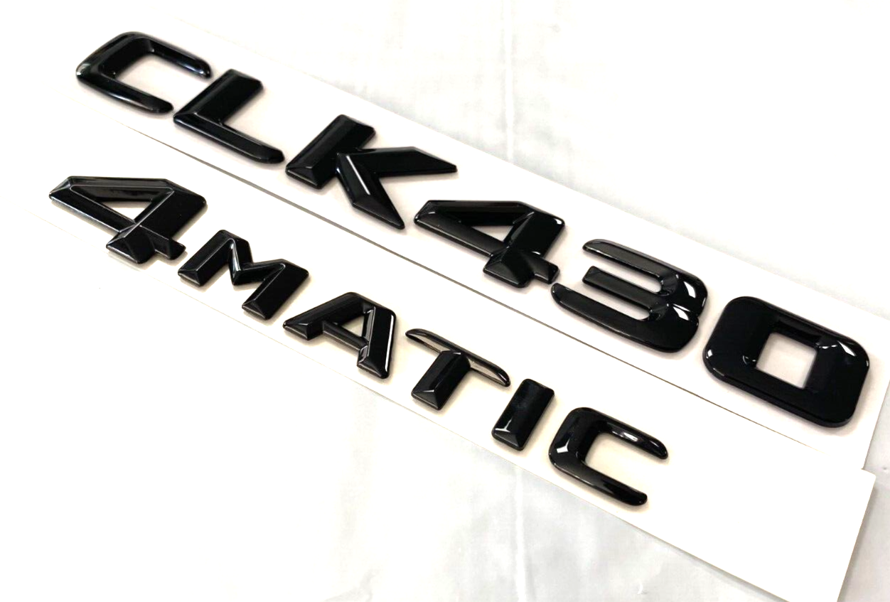 GLOSS BLACK CLK430+4MATIC For MERCEDES CLK430 REAR TRUNK EMBLEM BADGE ...