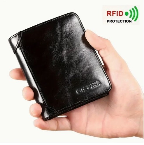 Men's Wallet-Ciephia RFID-Blocking Bifold Cowhide Leather-Vintage ...