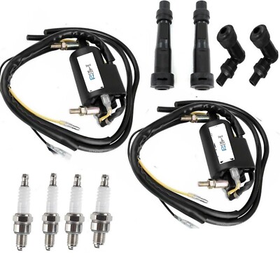 2x Ignition Coils + Spark Plugs For Kawasaki KZ650 KZ900 KZ1000 Z1 | eBay