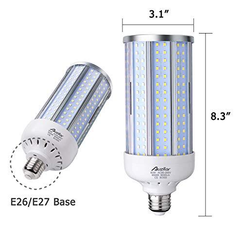 60W LED Corn Light Bulb for Indoor Large Area E26 6000Lm 6500K Cool ...