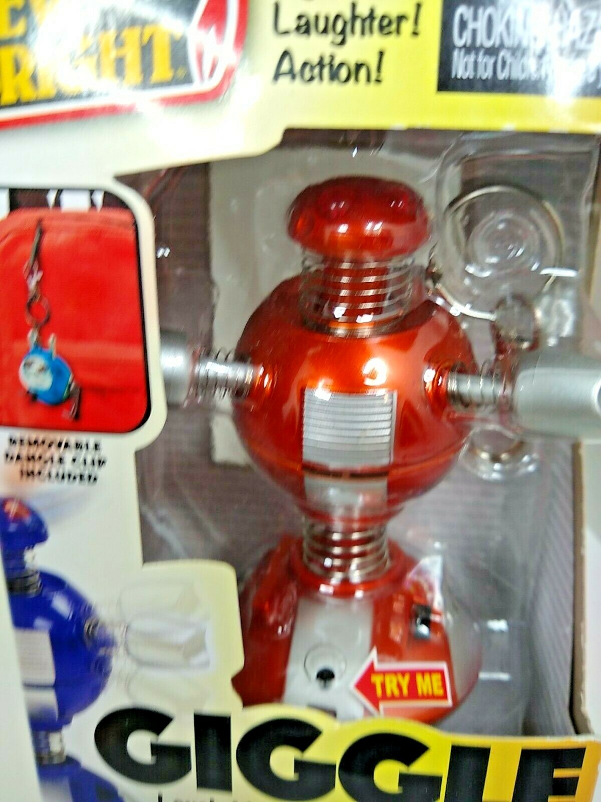 Giggle Bots Laugh Wobble Roll Lights Robot oy Age 3+ New 4 inches Clip ...