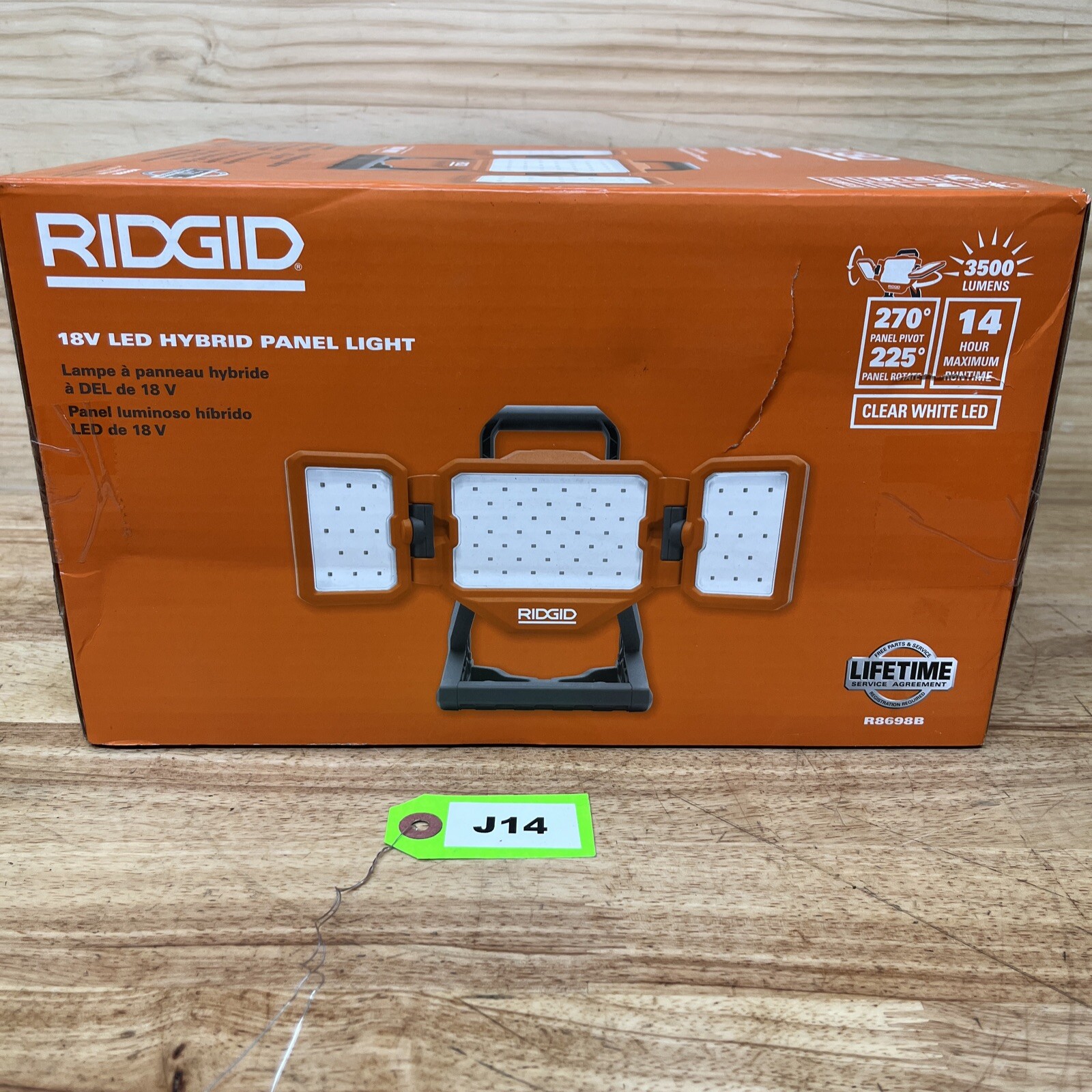 RIDGID Work Light 18V Cordless Hybrid LED Panel Rotating Head (Tool ...