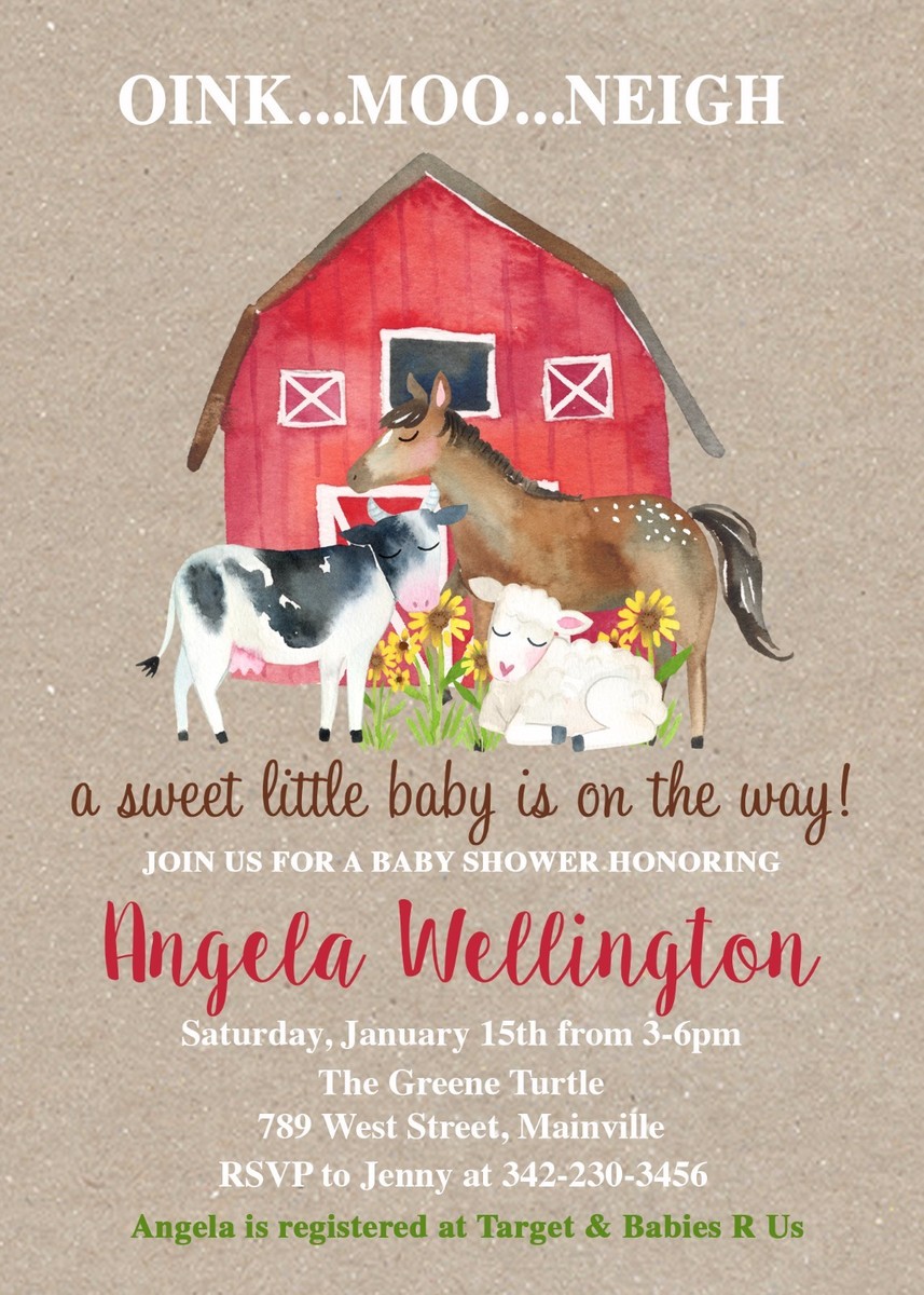 Cute Farm Animal Invitation