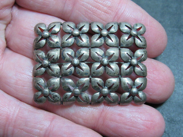 Beautiful Vtg Modernist 835 Silver Pin Brooch - Gem