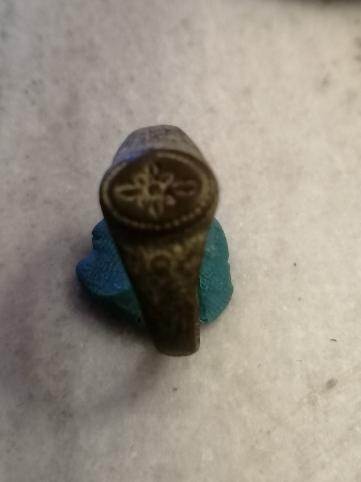 Antique Early Pre Georgian Bronze Signet,Seal Ring… - Gem