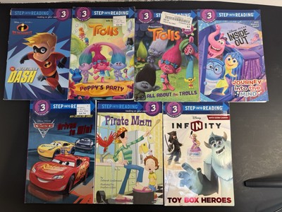 Lot of 7 Step Into Reading Level 3 Books Disney Pixar Trolls Cars Kids ...