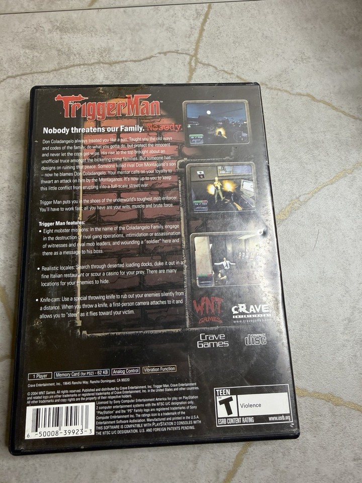 NOS NEW SEALED PS2 Trigger Man Sony PlayStation 2 Rated Teen Single ...