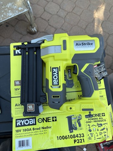 Ryobi P321 18V Cordless AirStrike 18 Gauge Brad Nailer (Tool Only ...