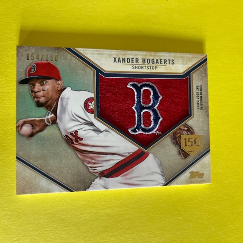2019 Topps 150th Retro Hat Logo Patch Xander Bogaerts Boston Red Sox ...
