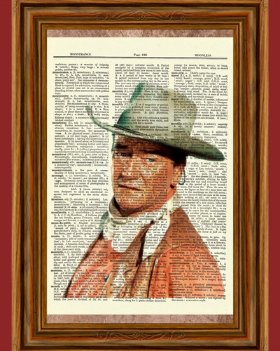 John Wayne Dictionary Art Print Picture Marion Robert Morrison Western ...