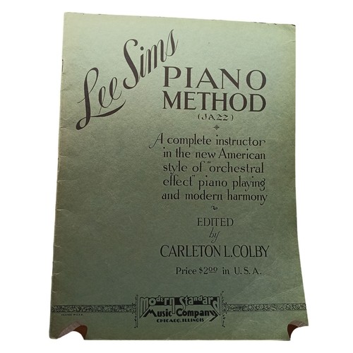 Lee Sims Piano Method Jazz Book By Carleton L. Colby 1920s Modern ...