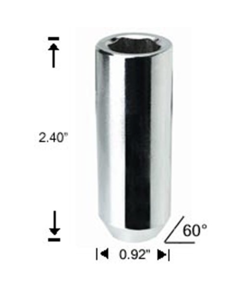White Knight 14x1.5 Chrome XL Duplex Tuner Acorn Lug Nut with Key - 4 ...