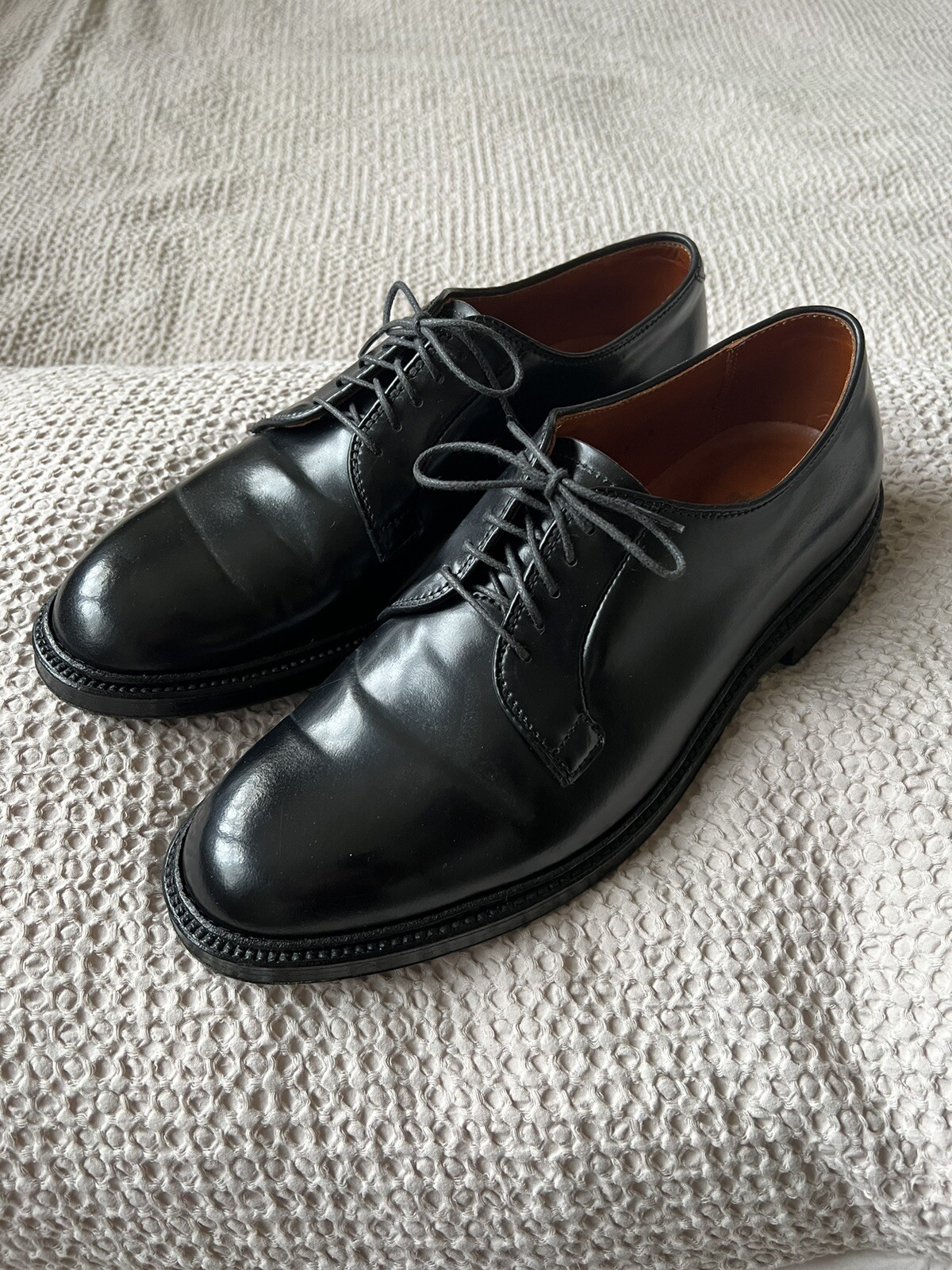 Alden 9901 Plain Toe Blucher Shell Cordovan Black Lea… - Gem