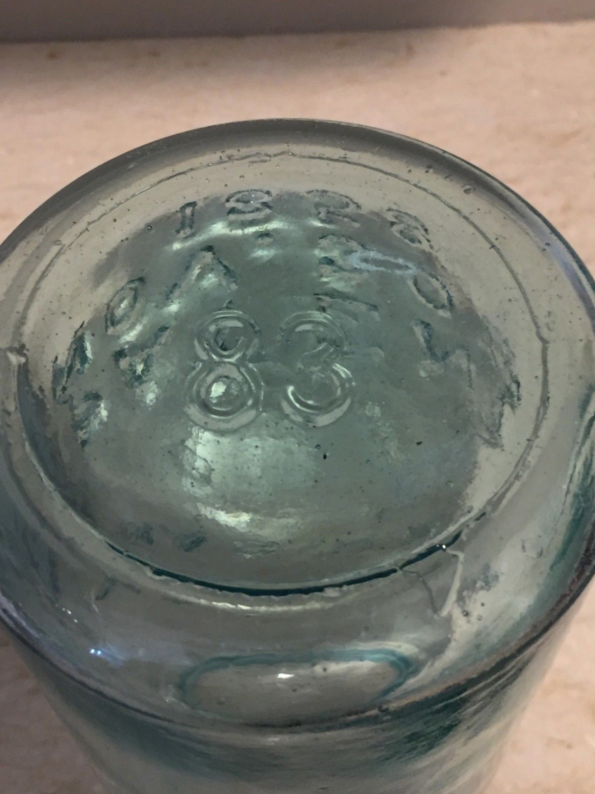 Mason's #83 Patent Nov 30th 1858 Keystone Circle Blue Glass Quart ...