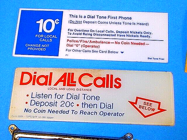 VINTAGE ORIGINAL PAY PHONE TELEPHONE DIRECTIONS INFO INSERT CARDS ...