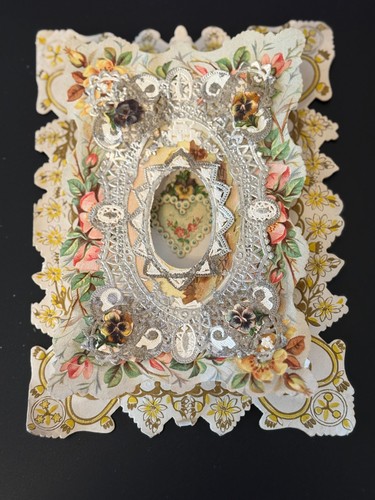 Antique Victorian Die Cut Pop-Up 3D Valentine's Day Love Card 1899 | eBay