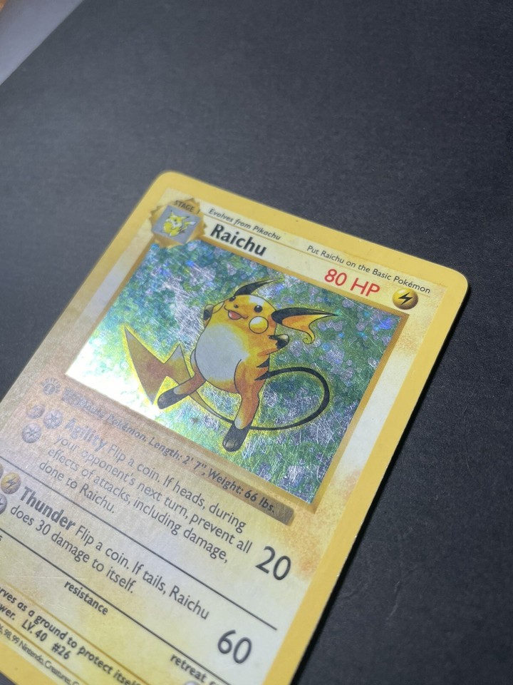 Pokémon TCG Raichu Base Set 14/102 Holo 1st Edition Holo Rare ...