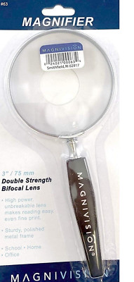 Magnivision Magnifier Double Strength Bifocal Lens 3 inch Sturdy Metal ...