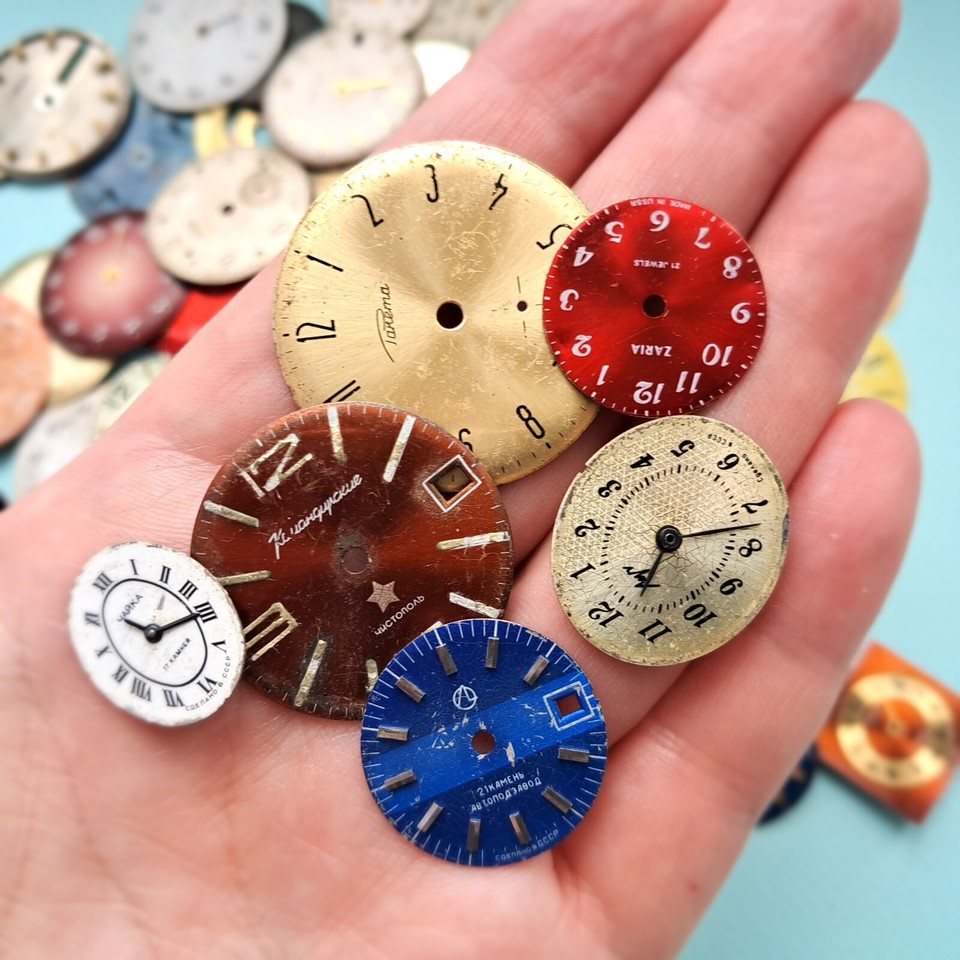 Vintage Watch Dials Lot 150g – Steampunk Art Supplies – Antique Faces ...