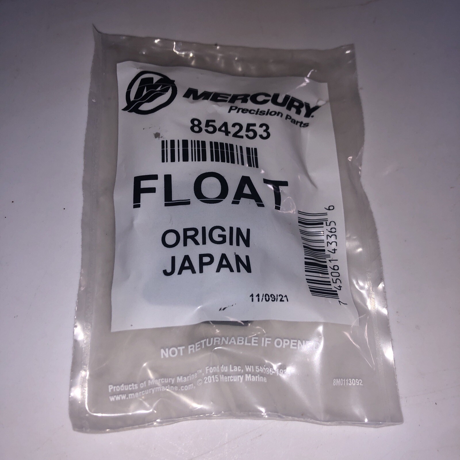 Mercury Quicksilver Outboard Carburetor Float Lot B1-4 | OEM | GENUINE | 854253 | 0745061433656 ...