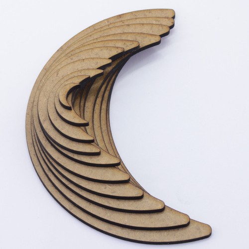 2mm MDF Wooden Half Moon, Craft Shapes, Embellishments, Tags ...