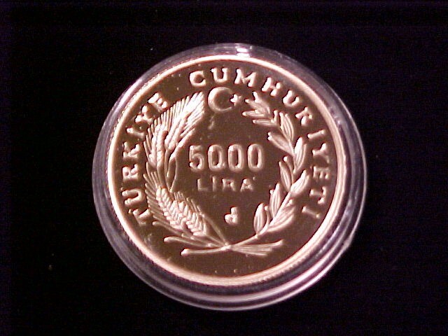 TURKEY 5000 LIRA PROOF 1992 500 YEARS TURKISH JEWS SCARCE IN CAPSULE ...