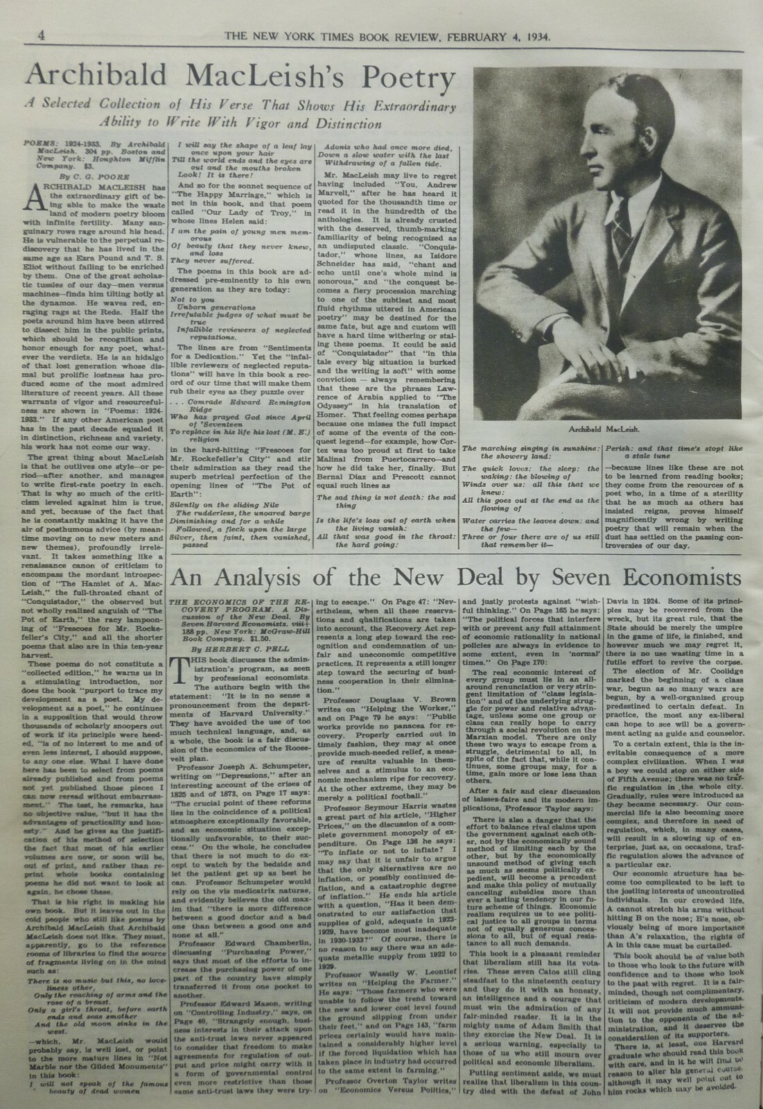 PHYLLIS BENTLEY A MODERN TRAGEDY KEATS MacLEISH 1934 February 4 NY ...