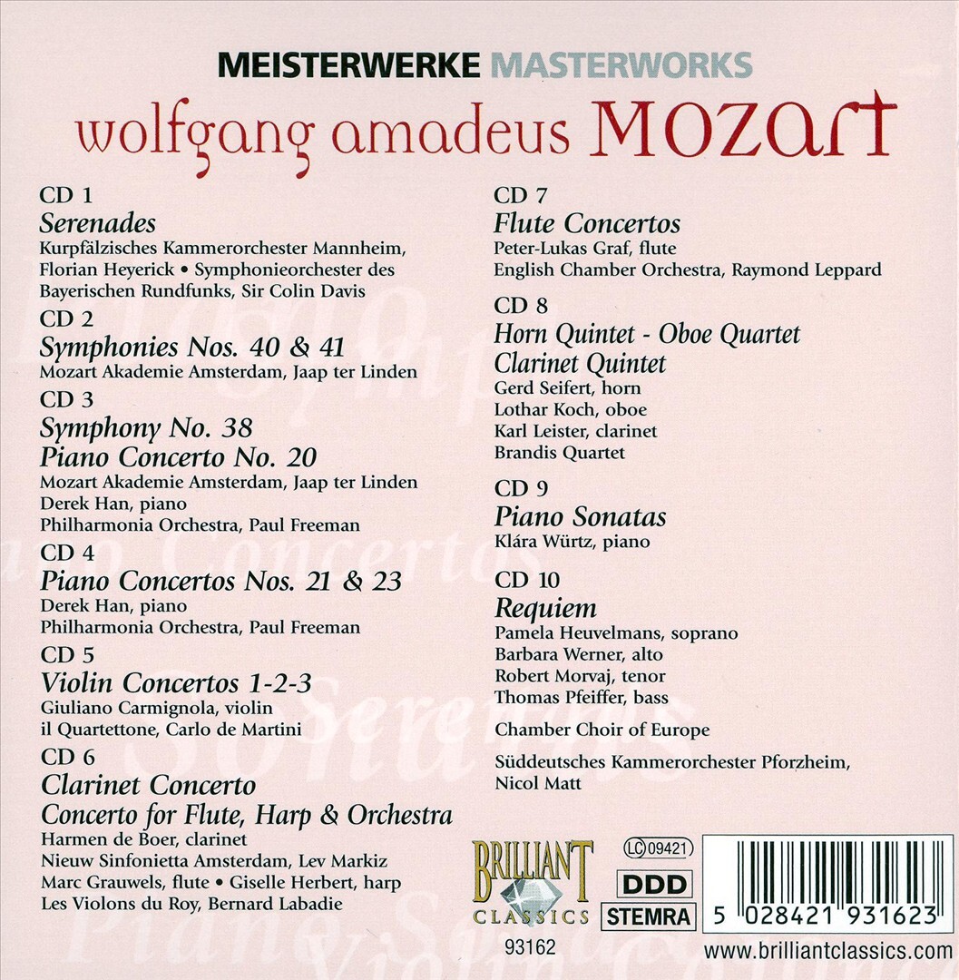 VARIOUS ARTISTS MASTERWORKS: MOZART NEW CD 5028421931623| eBay