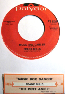 FRANK MILLS * 45 * Music Box Dancer * 1974 * Nice NM ! USA ORIGINAL ...
