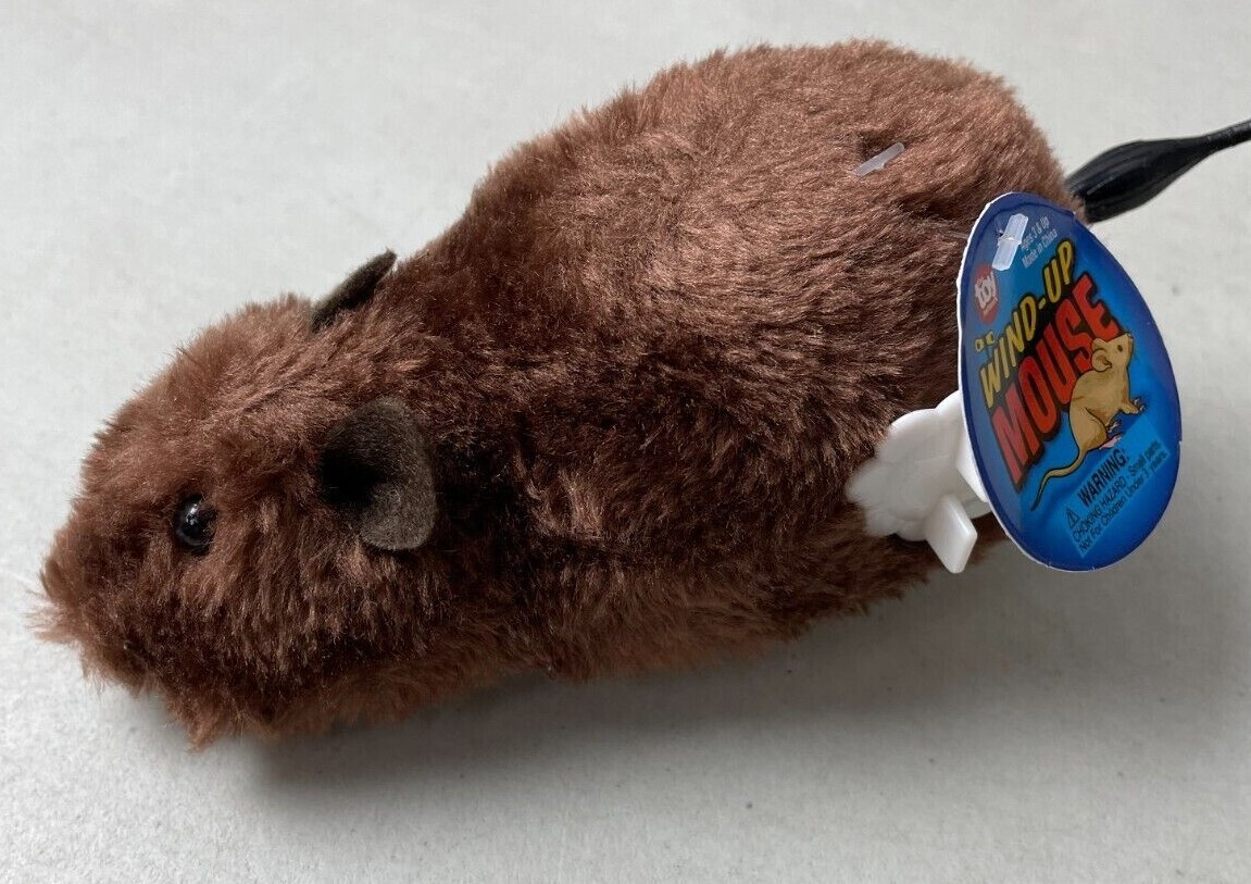 Wind Up Furry Funny Fuzzy Mouse 6 Inch New Cat Toy Mice Choose From 4 ...
