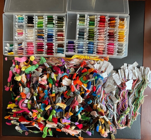 Lot of 400+ skeins bobbins DMC embroidery floss | eBay