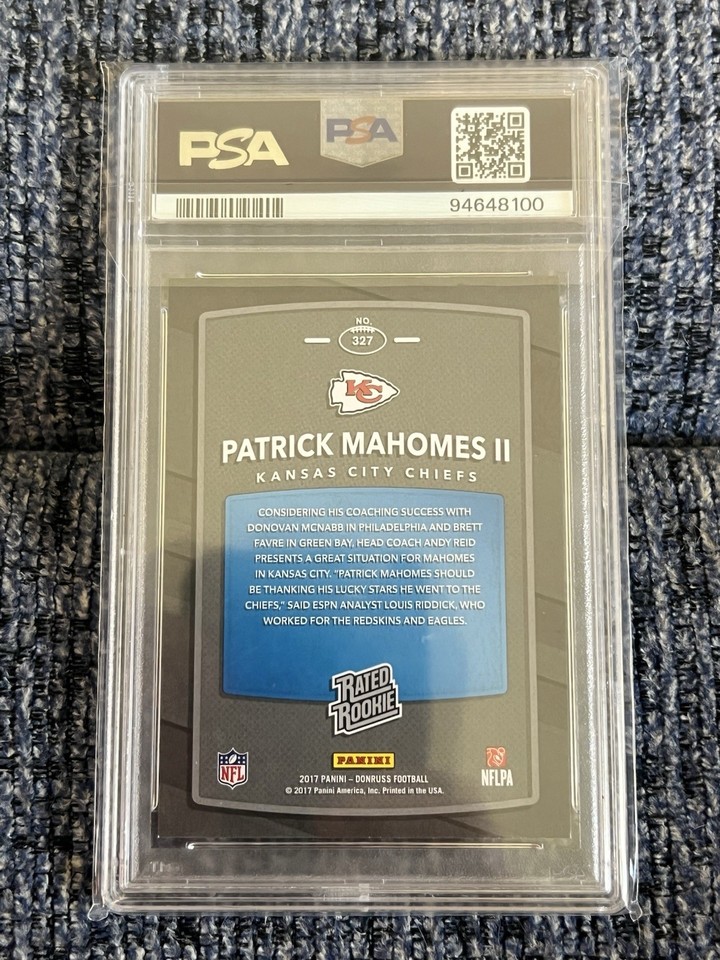 2017 Panini Donruss Rated Rookie Patrick Mahomes II #327 (RC) PSA 9 | eBay