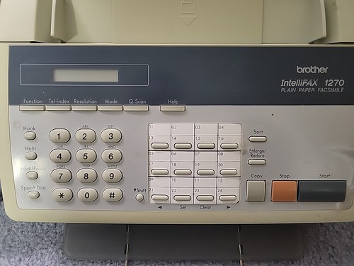 Brother IntelliFax 1270 Facsimile Fax Machine w/Handset & Extra Print ...