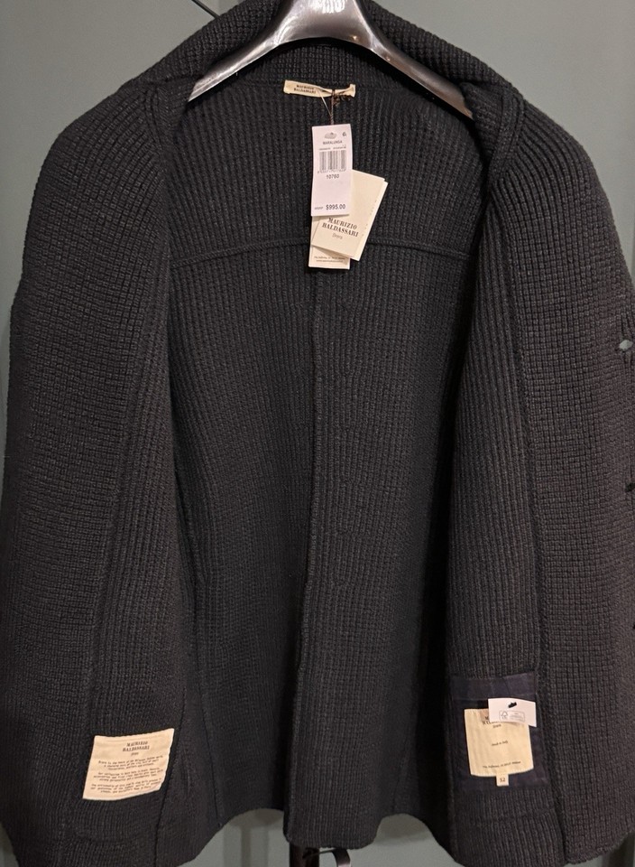 Maurizio Baldassari's Italian Gray Swacket Sweater Cardigan Jacket $995 ...