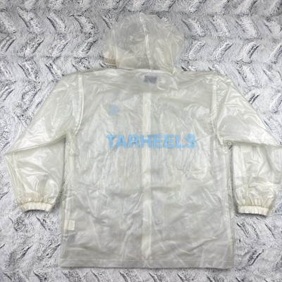 Vtg UNC North Carolina Tarheels Rain Coat Jacket Clear Translucent PVC ...