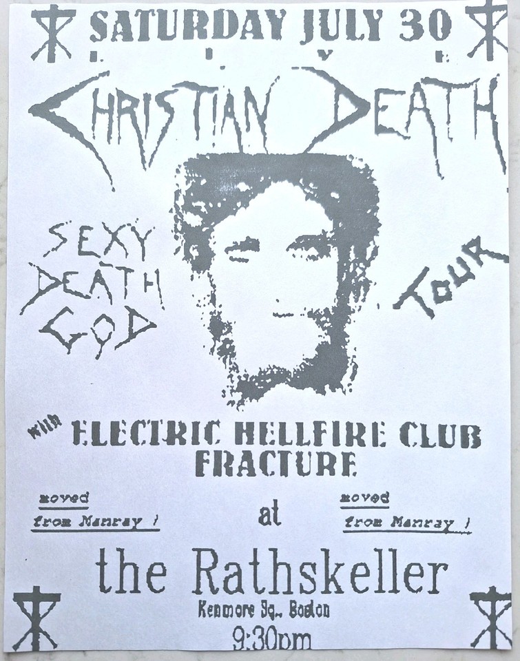 Christian Death - Show Flier Electric Hellfire Club The Rathskeller ...
