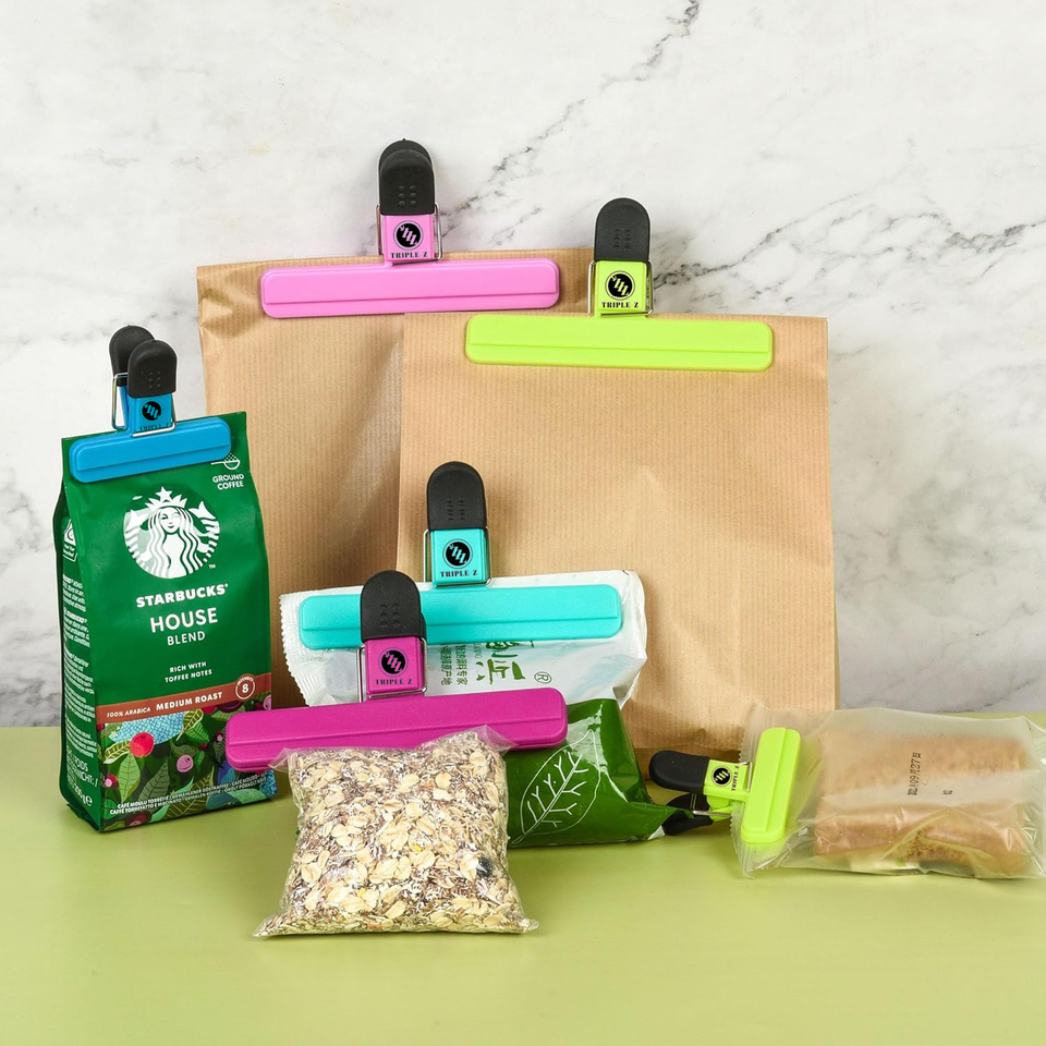 SHIP NOW - 10 Pack Chip Bag Clips Snack Clips Kitchen Food Storage (5L ...