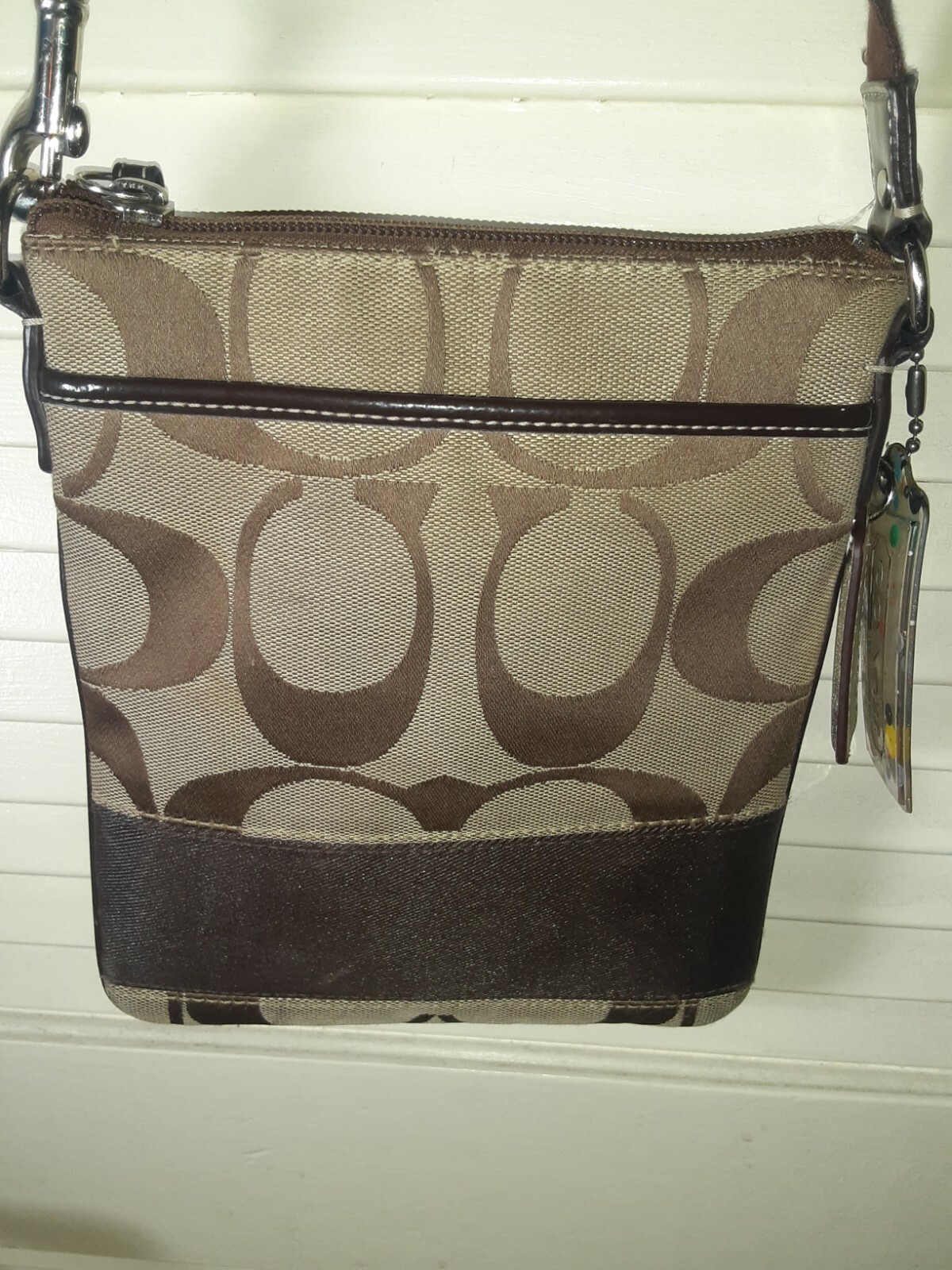 Coach Monogram Mini Messenger Crossbody Purse Vintage - Gem