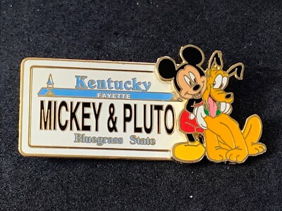 LE OLD Disney Pin Pluto Mickey Mouse Kentucky Bluegrass State Tag ...