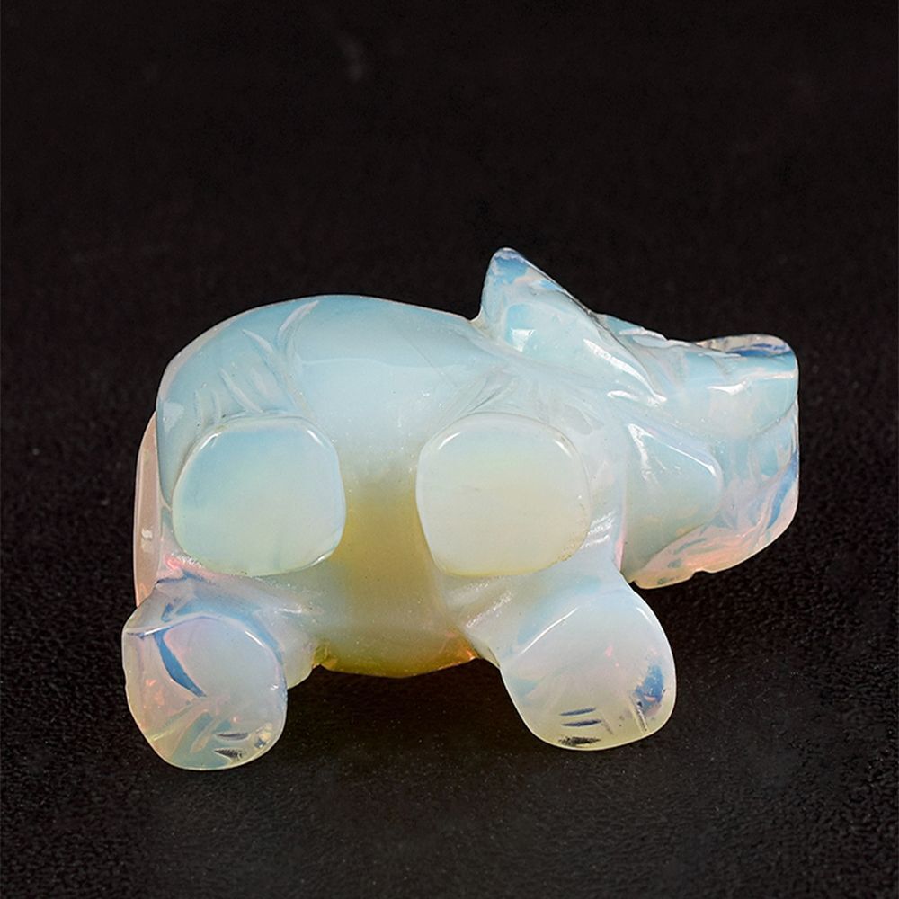 Animals Statue 1.5 Inch Mini Exquisite Moonstone Hand Carved Elephant ...