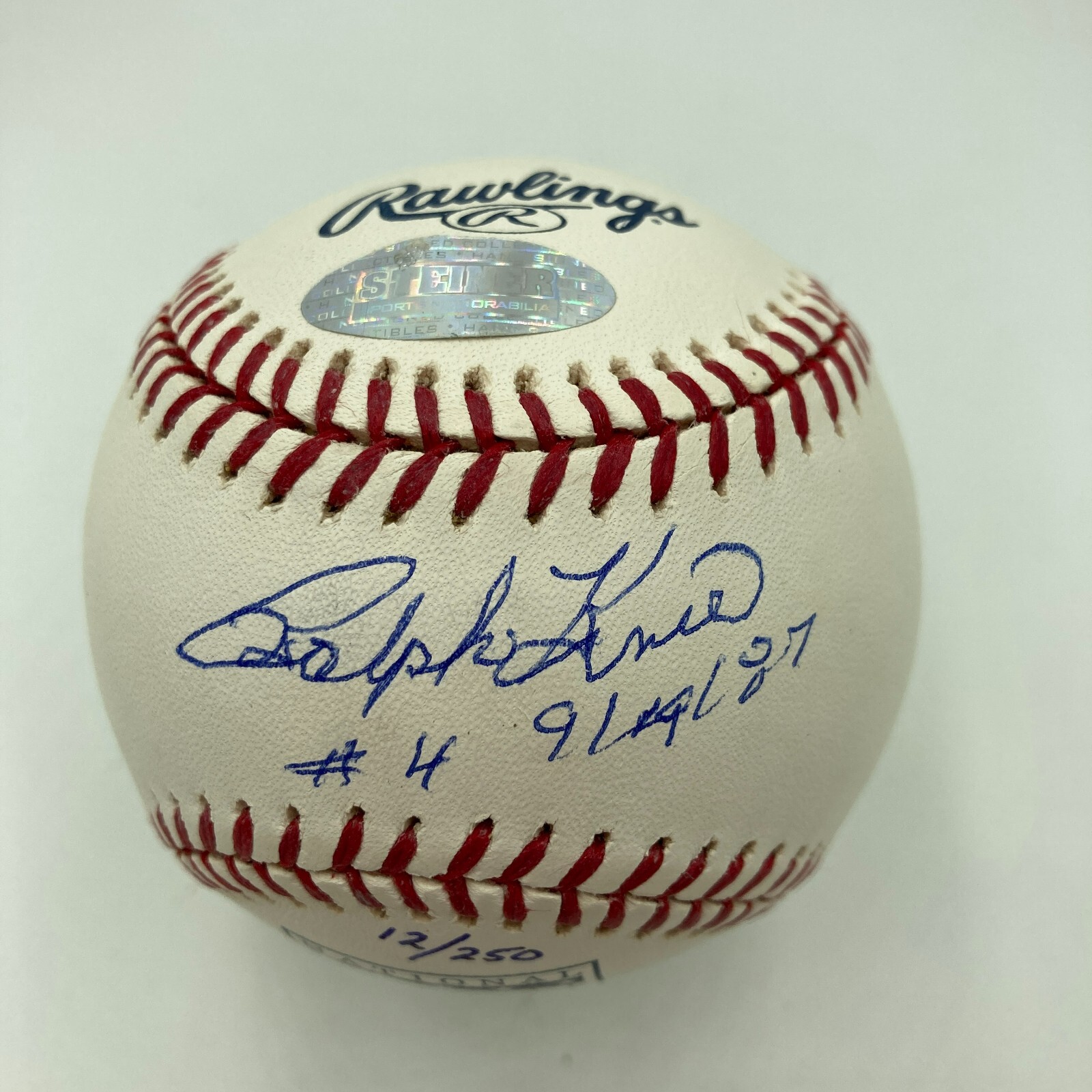Ralph Kiner Signed Inscribed #4 Jersey Number Retirement Baseball ...