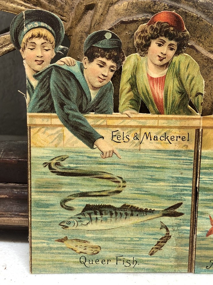2 Victorian Die Cut Aquirium Fish Panel by Raphael Tuck Eels Gold Fish ...