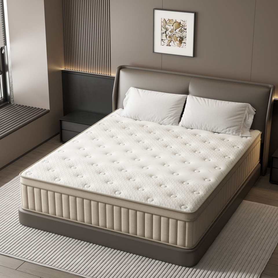 12" Colchones QUEEN Size De Espuma 12 Pulgadas Memory Foam Bed Hybrid ...