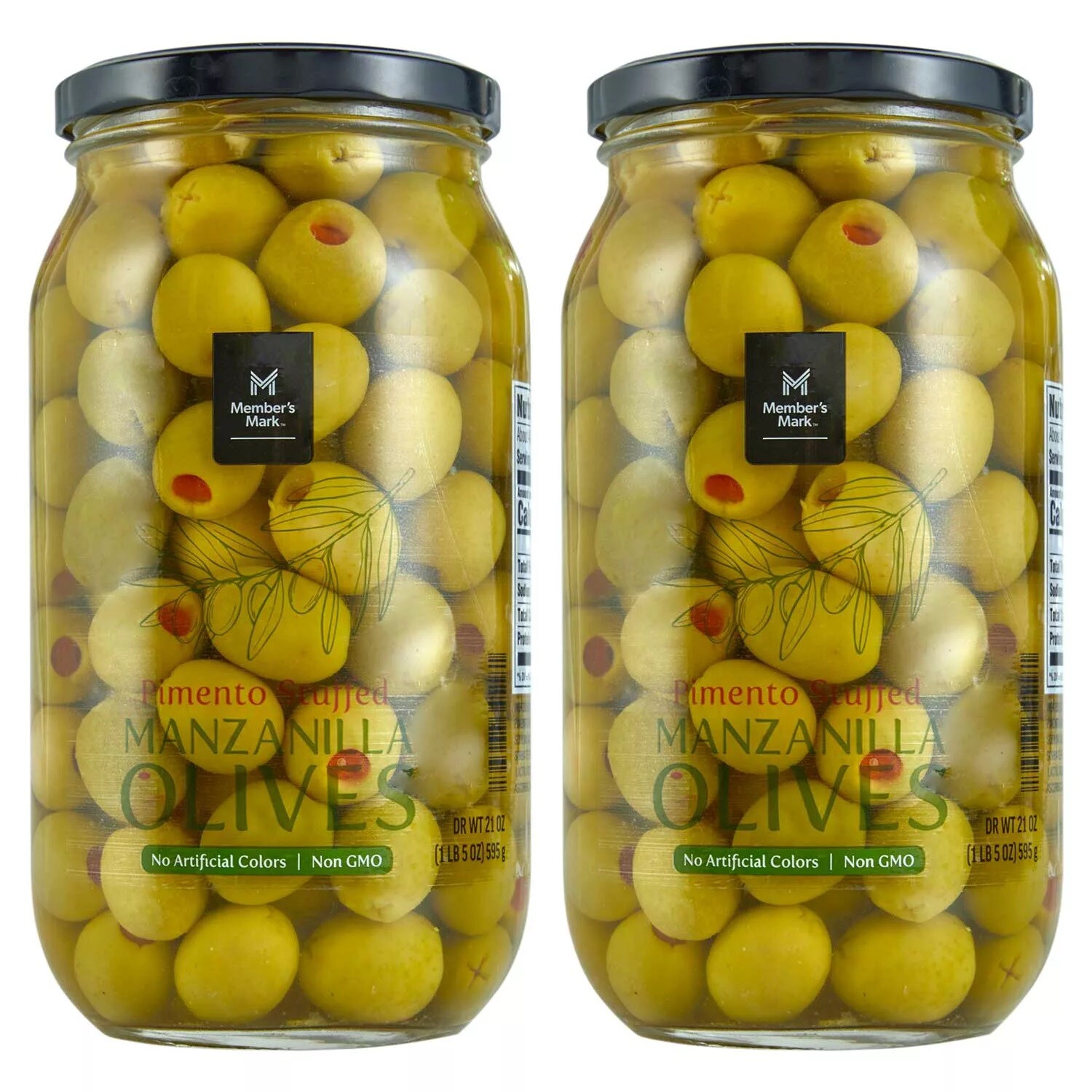Member's Mark Pimento Stuffed Manzanilla Olives, 21 Ounce (Pack of 2 ...