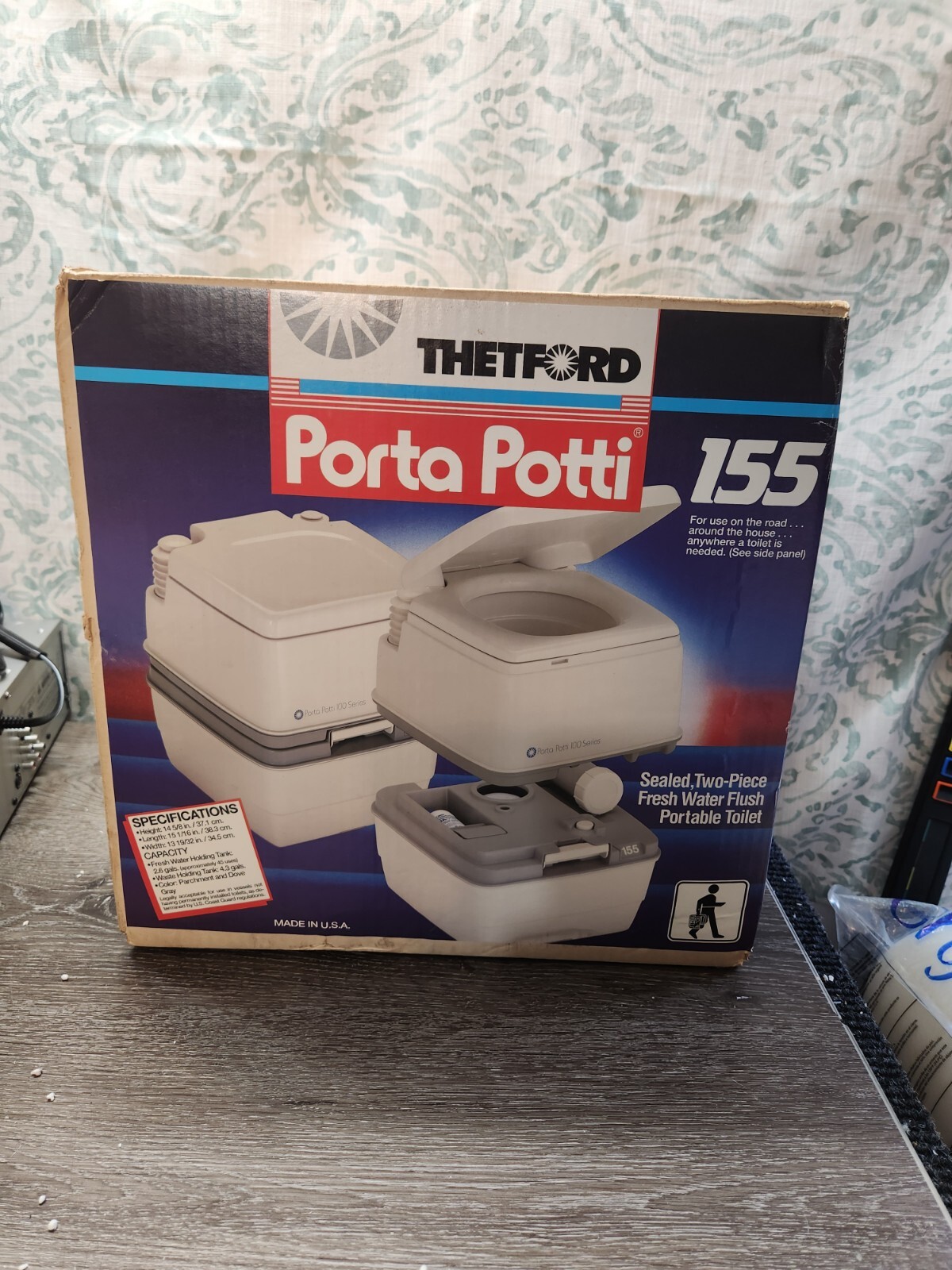 THETFORD MODEL 155 PORTA POTTI PORTABLE TOILET 4.3 GALLONS BRAND NEW