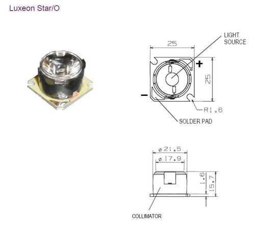 LUMILEDS LXHL-ND94 LUXEON STAR/O RED 1 WATT LED with 10 DEGREE OPTIC ...