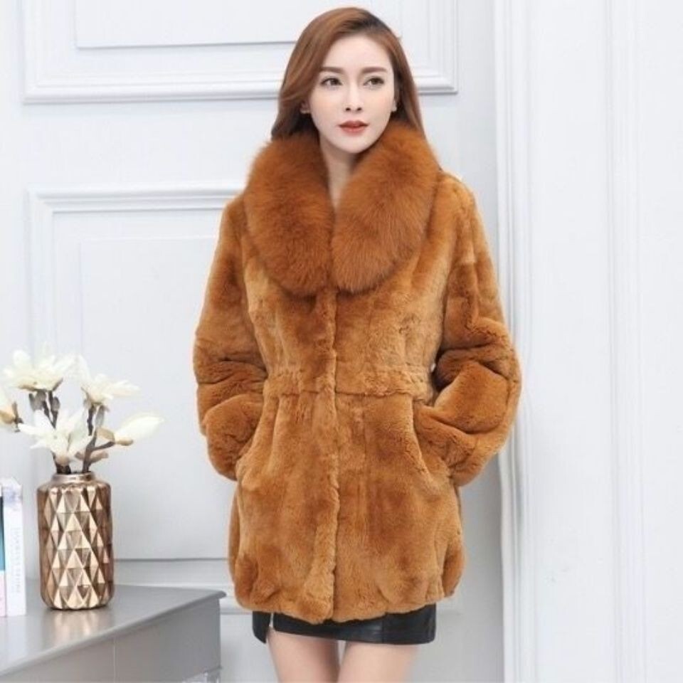 Rabbit Fur Coat 1980s Womens Rex Rabbit Fur Coat With Hood Rabbit Fur ...